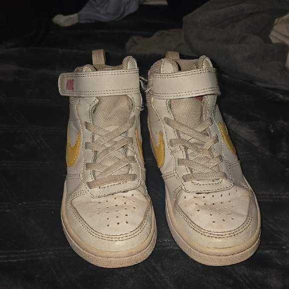 Nike | Shoes | Nike Hightop Sneakers With Yellow Swoosh | Poshmark